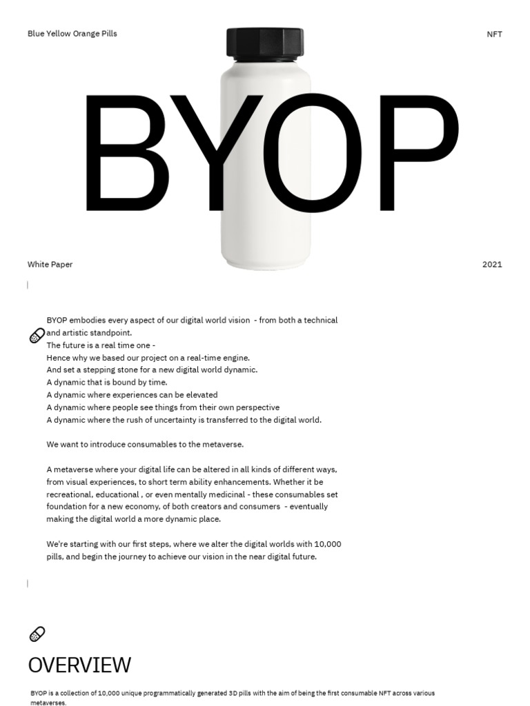 Blue Yellow Orange Pills NFT | PDF | Unity (Game Engine) | Computer Science