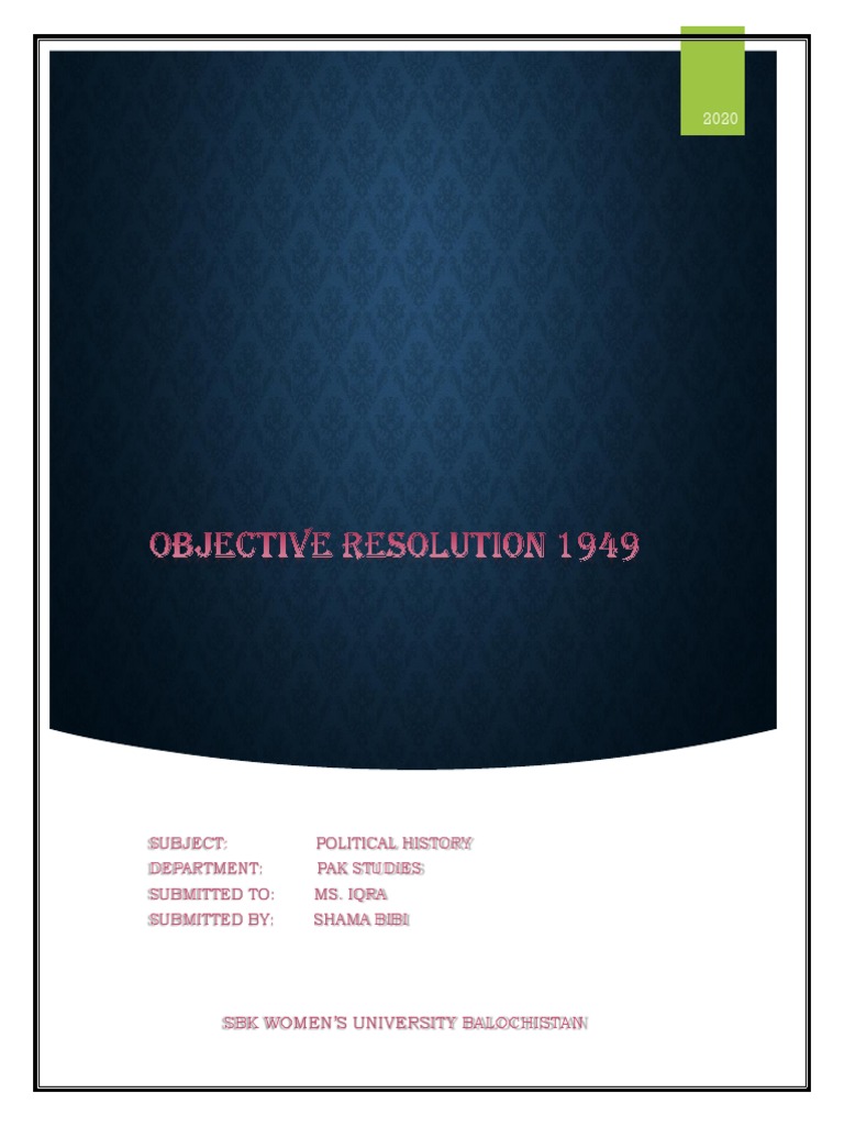 Objective Resolution 1949 | PDF | Constitutional Law | Justice