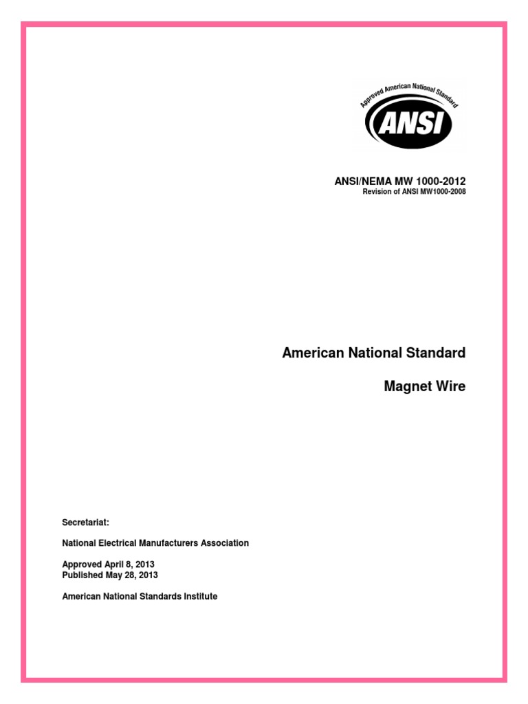 NEMA MW 1000 Contents and Scope | PDF | Fibers | Insulator (Electricity)