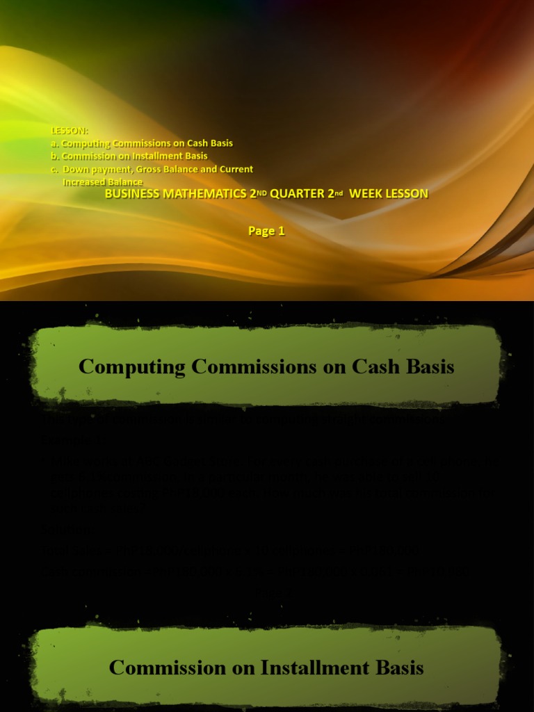 BUSINESS MATHEMATICS 2ND QUARTER 2nd WEEK LESSON Lesson Commission On ...