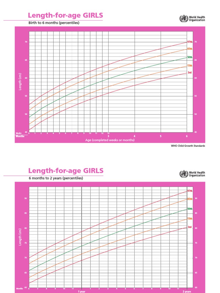 Length-For-Age GIRLS: Birth To 6 Months (Percentiles) | PDF ...