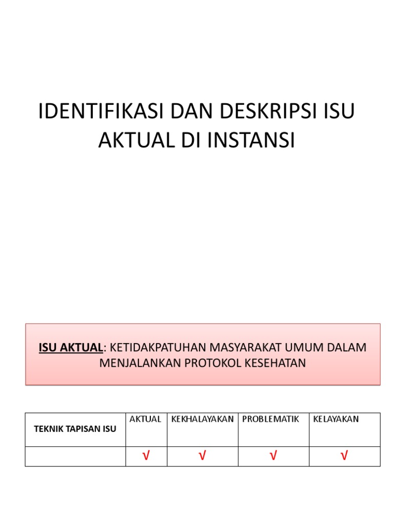 Identifikasi Dan Deskripsi Isu Aktual Di Instansi | PDF