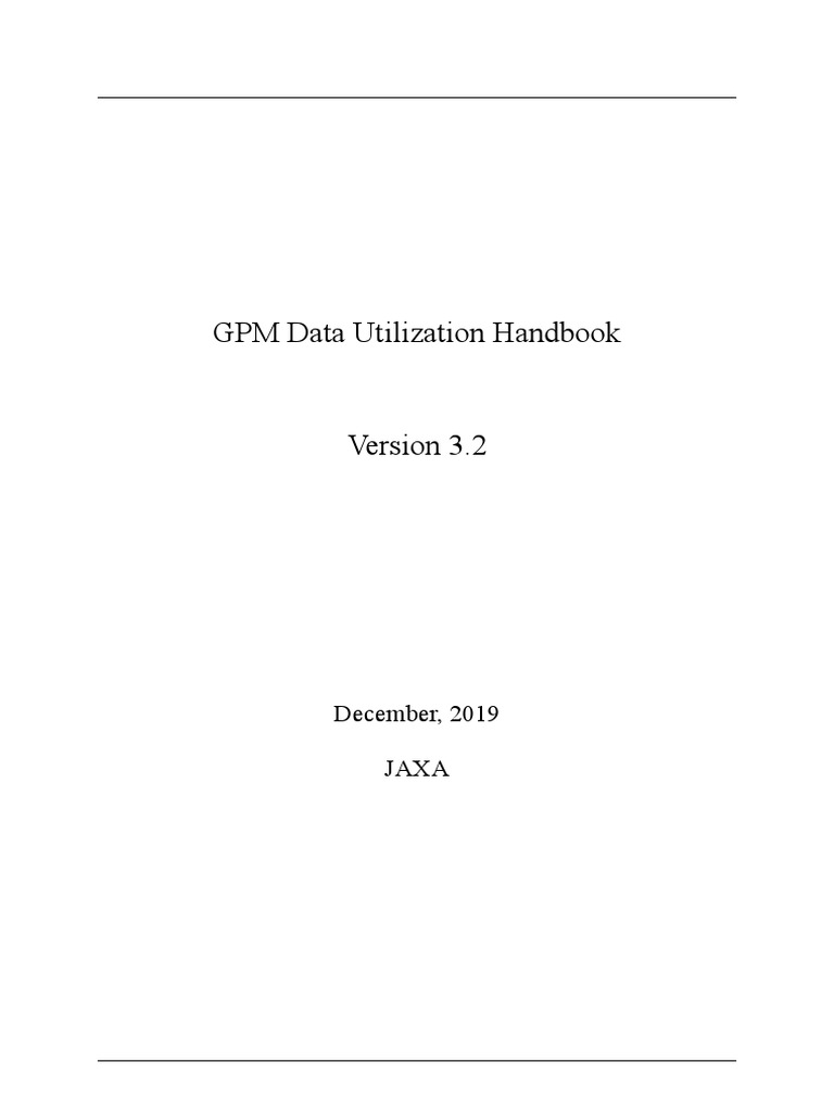 GPM Data Util Handbook E | PDF | Precipitation | Outer Space