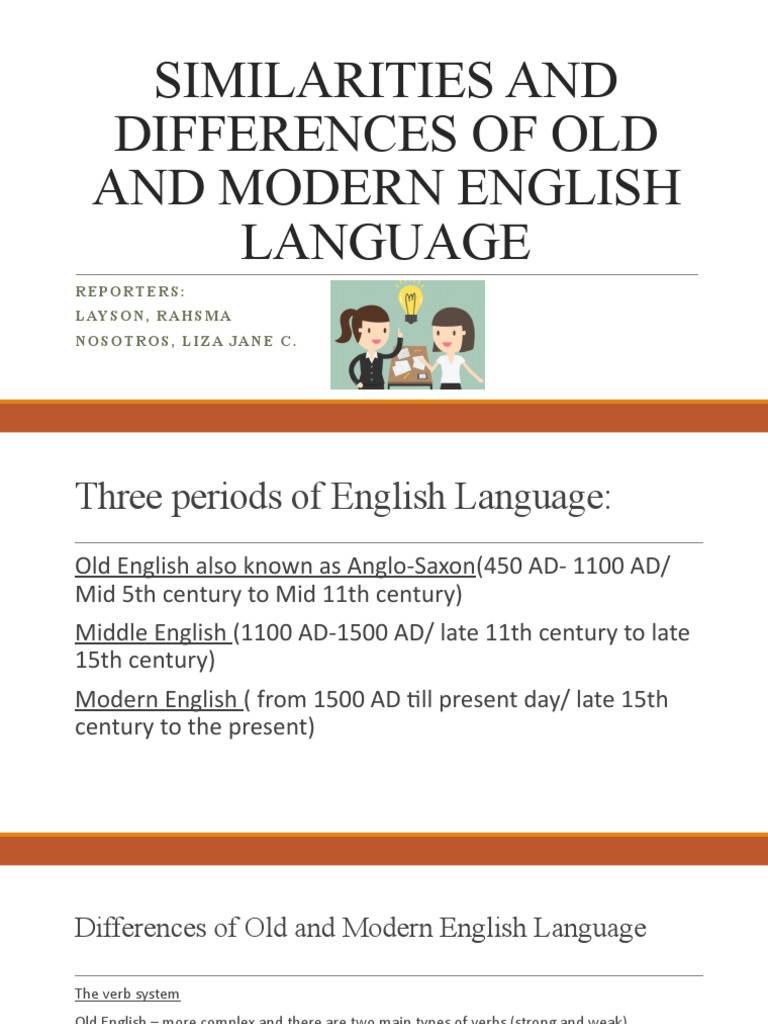 Similarities and Differences of Old and Modern English Language | PDF ...