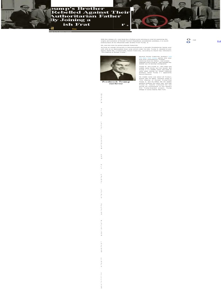 Trump Sigma Alpha Mu Fraternity 1 | PDF | Trump Family | Donald Trump