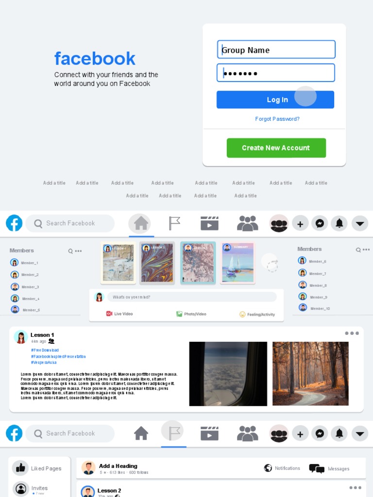 Facebook Template | Download Free PDF | Online Services | Web 2.0
