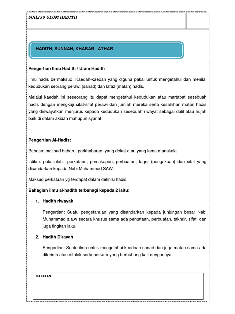 4 Hadith Sunnah Khabar Athar | PDF | Agama & Spiritualitas