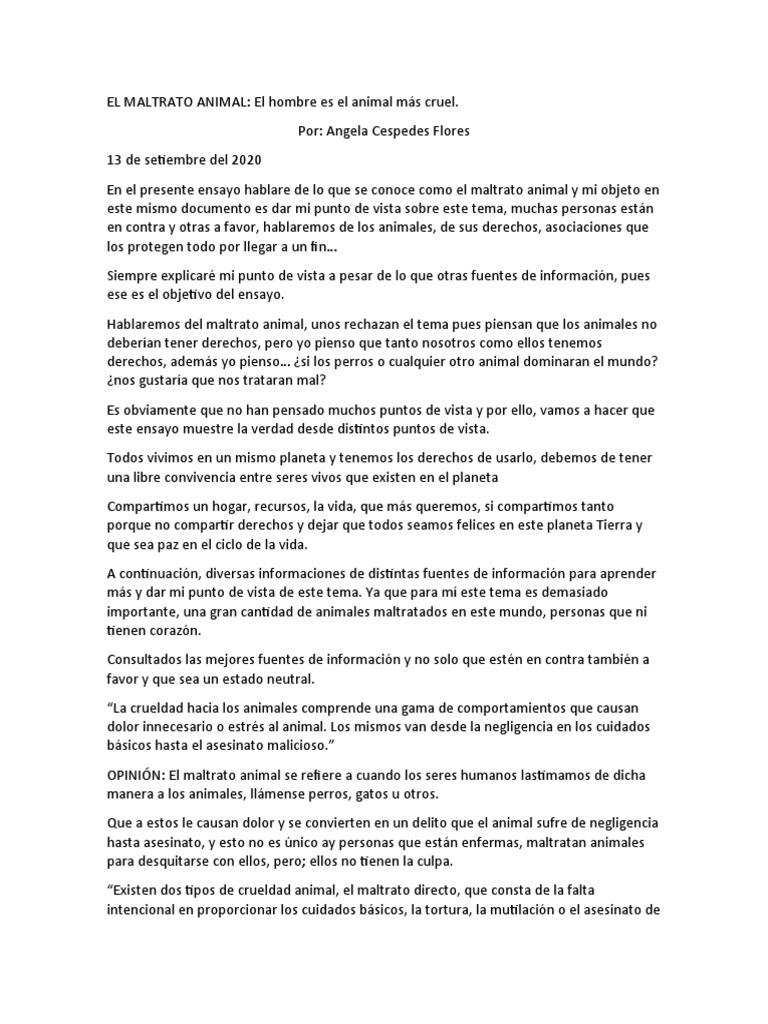 Reflexiones sobre el maltrato animal | PDF | Crueldad hacia los ...