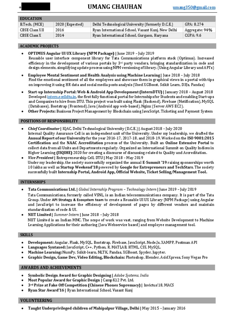 Resume Umang Public | PDF | Web Application | Java Script