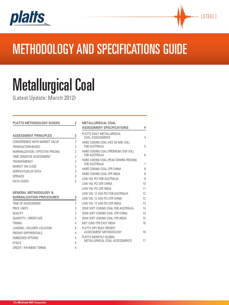 Methodology and Specifications Guide: Metallurgical Coal | PDF | Coal | Coke (Fuel)