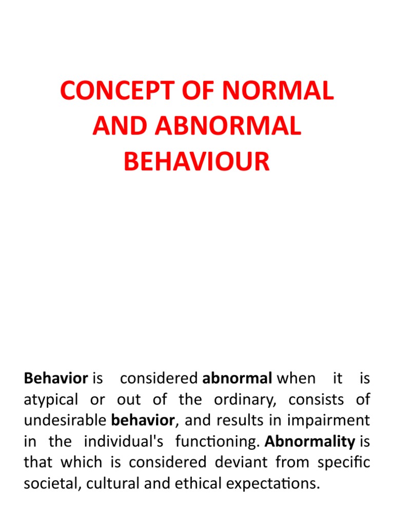 Abnormal and Normal Behaviour | PDF | Psychotherapy | Mental Disorder