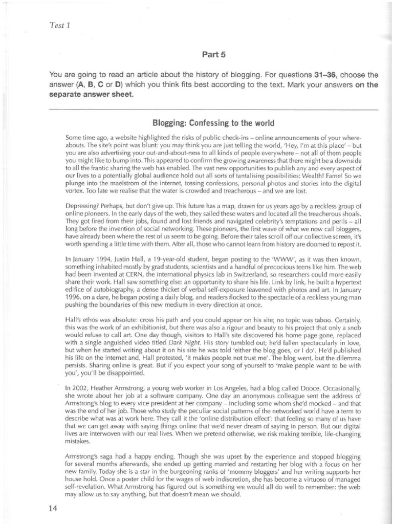 Reading For CPE Lesson 6 - Part 5 | PDF | Games & Activities | Teaching ...