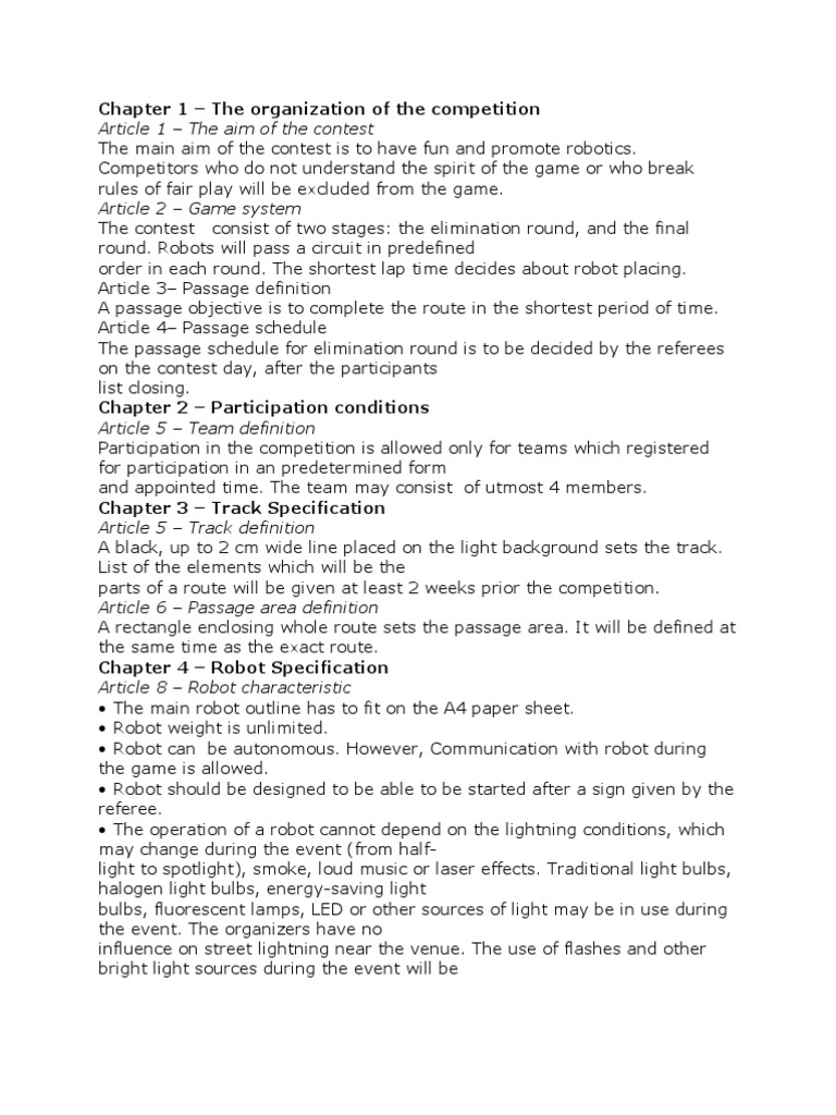 Line Follower Rules | PDF | Light | Nature