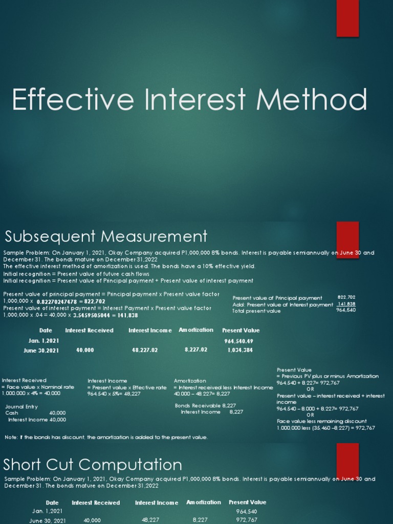 Effective Interest Method Guide | PDF | Present Value | Discounting