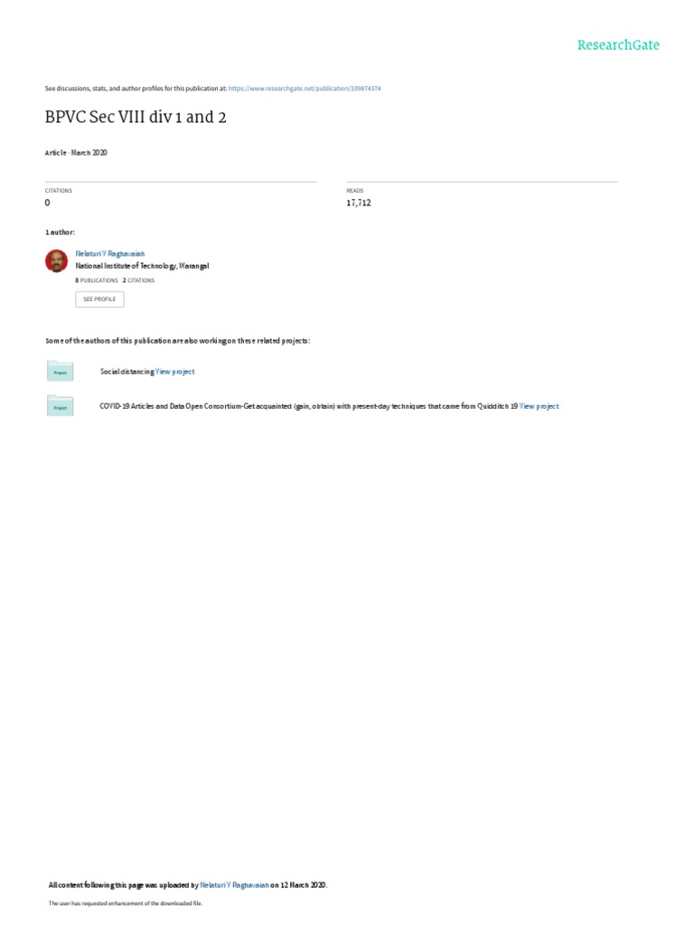ASME BPVC Section VIII Div 1 and 2 overview | PDF | Chemical ...