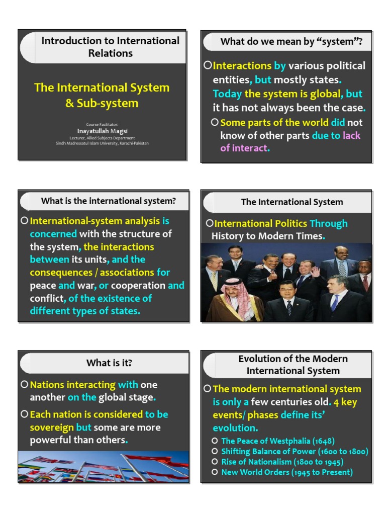 The International System Sub-System | PDF | Treaty | International ...