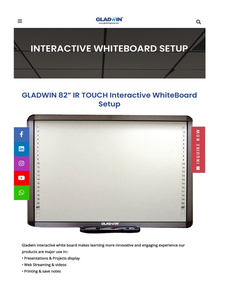 WWW Gladwingroup Com Interactive Whiteboard Setup | PDF