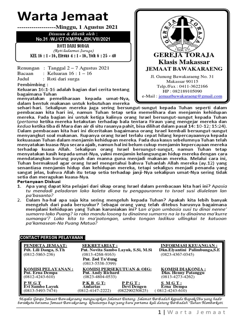 WARTA - 1 Agustus 2021 | PDF