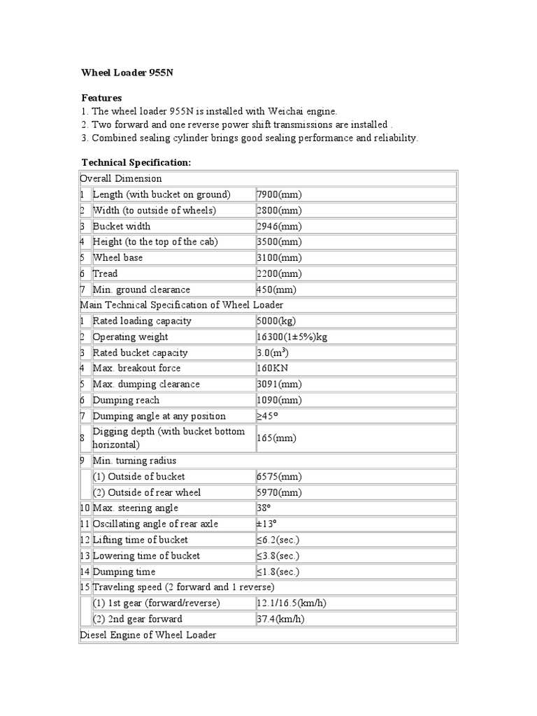 1 13 Wheel Loader 955n | PDF | Brake | Gear