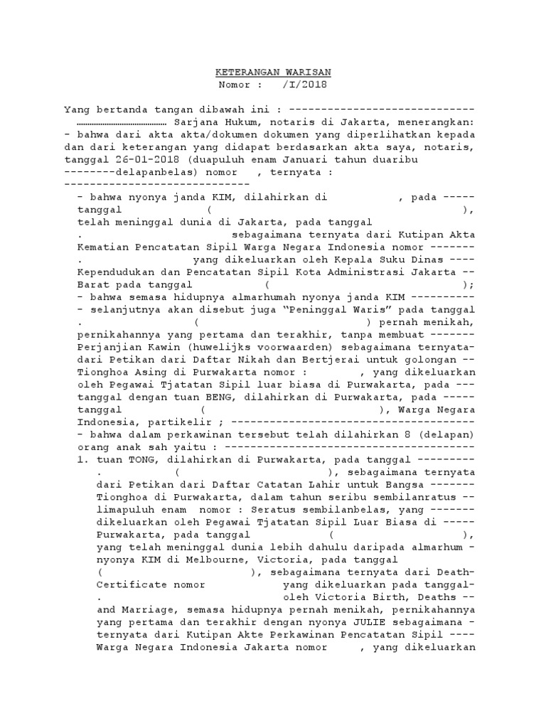 Contoh SKW Ada Penggantian-1 | PDF