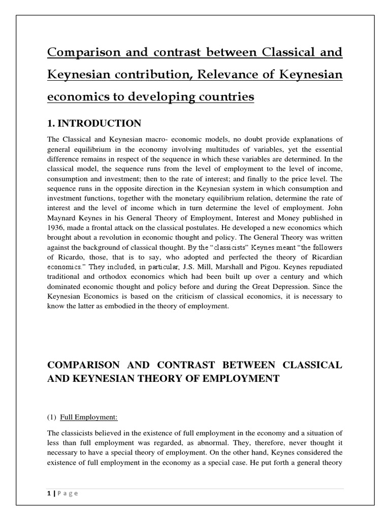Classical vs. Keynesian Economics | PDF | Keynesian Economics | John Maynard Keynes