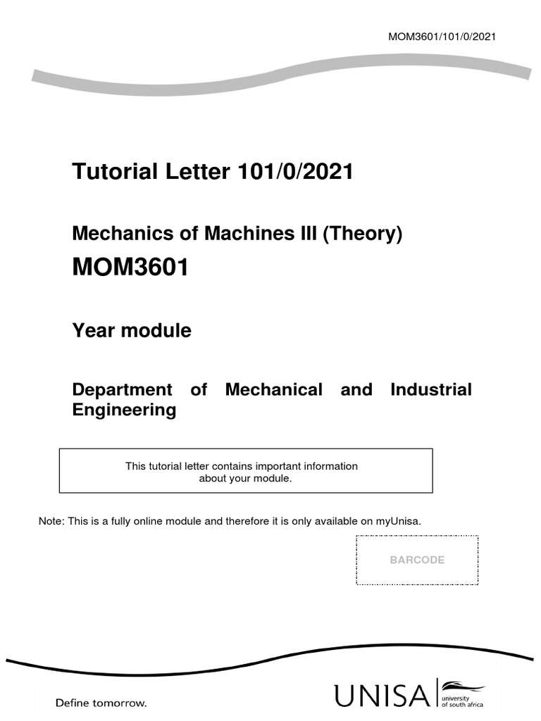Tutorial Letter MOM | PDF | Educational Assessment | Libraries
