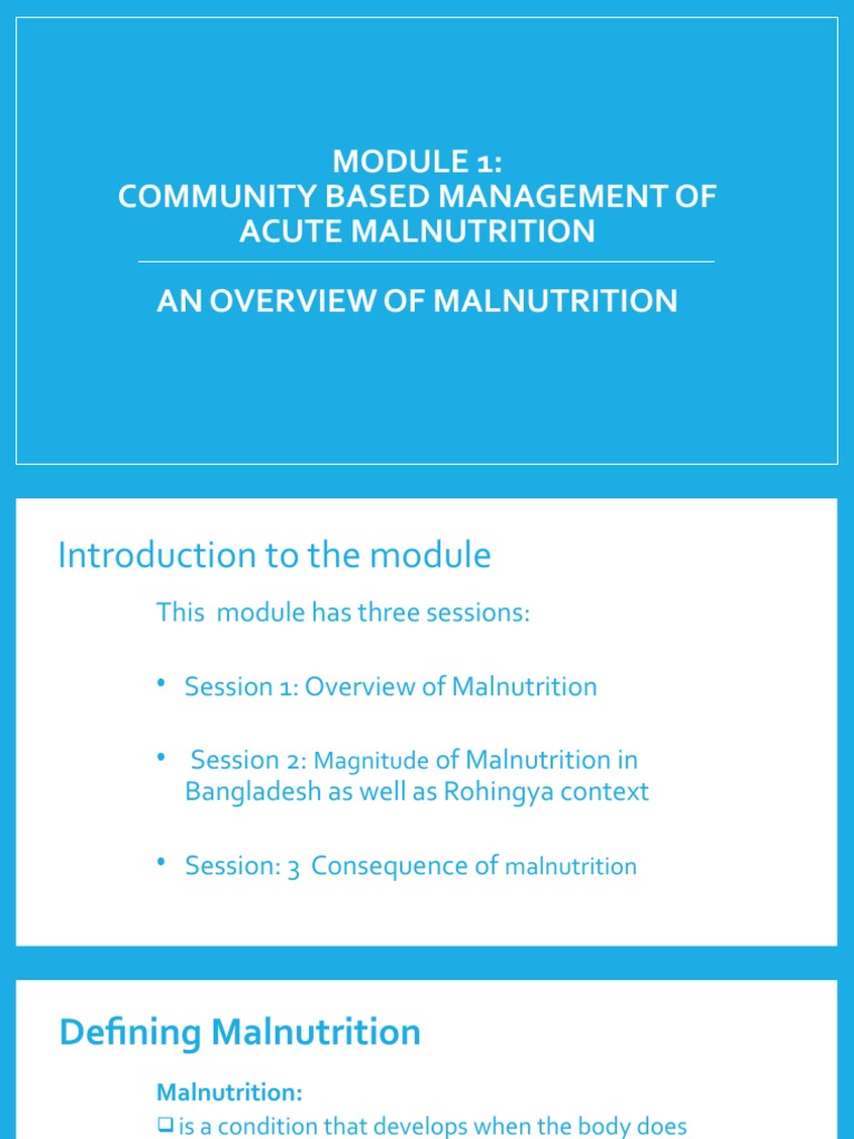 CMAM Training - Module 1 | PDF | Human Nutrition | Malnutrition