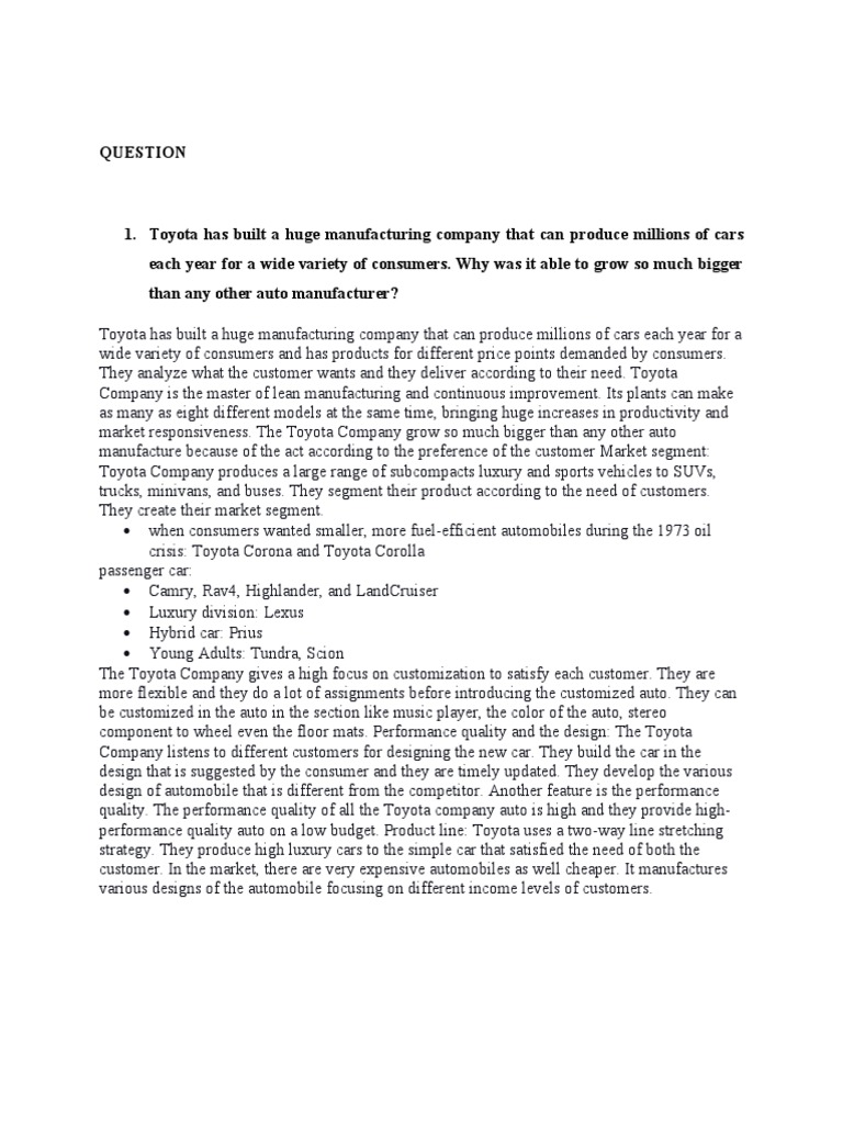 Case Study Toyota | Download Free PDF | Toyota | Green Vehicles