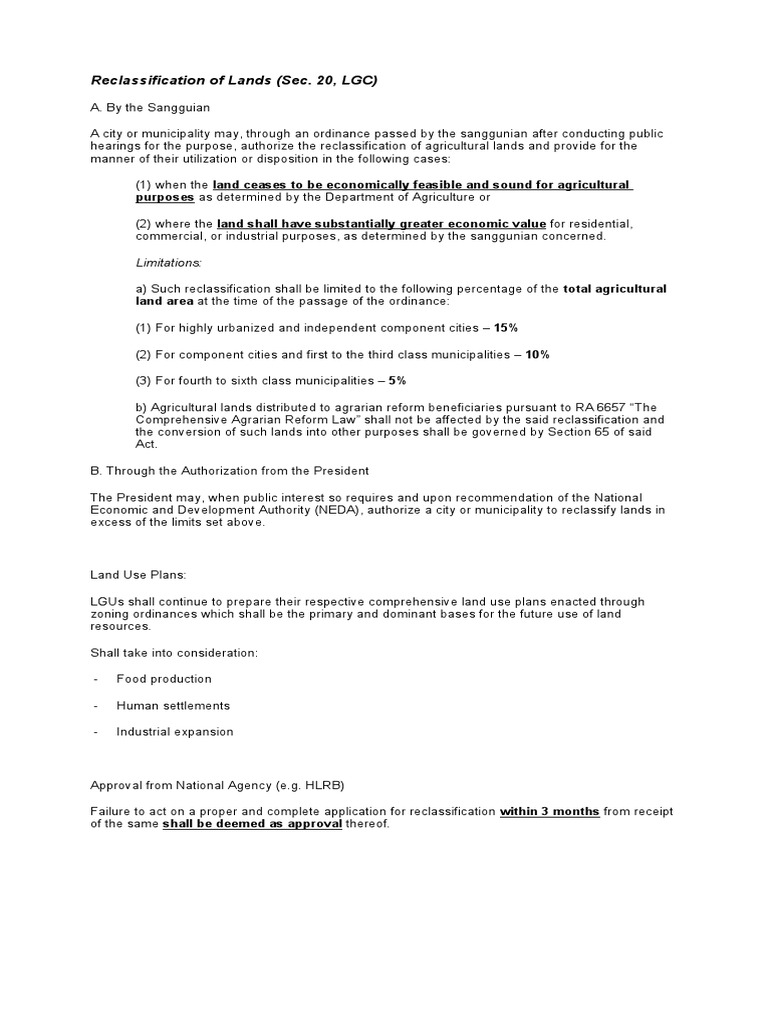Reclassification of Lands | PDF