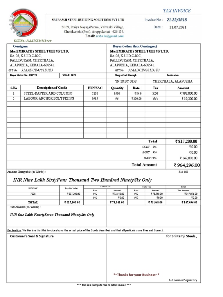 Invoice 18 Emirates | PDF | Policy | Taxes