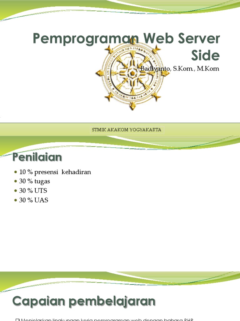Pertemuan 1 - Pemprograman Web Server | PDF