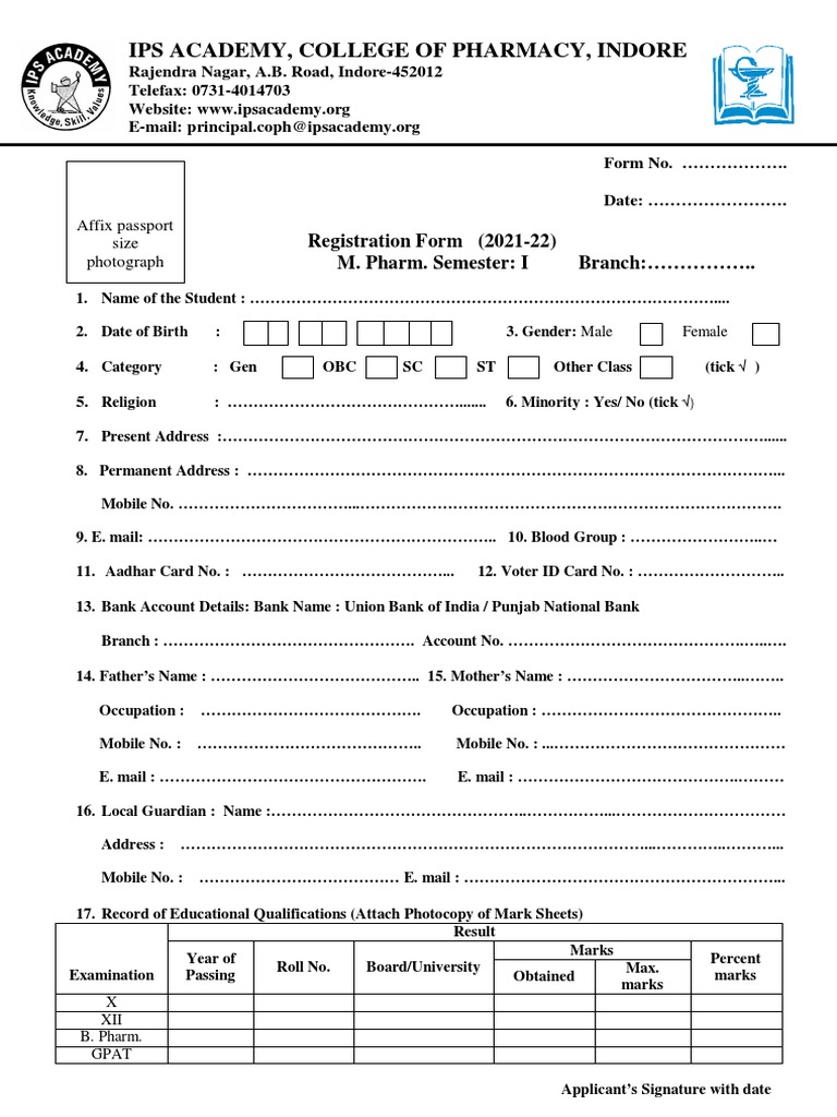 Ips Admission Form | PDF | Government And Personhood