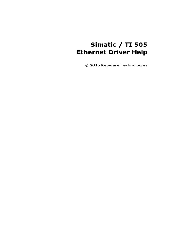 Simatic Ti 505 Ethernet Manual | PDF | Port (Computer Networking ...