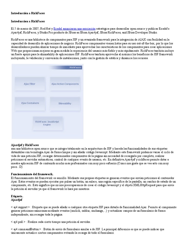 Introducción A RichFaces | PDF | Ajax (Programación) | Vuelo salvaje Introducción A RichFaces | PDF | Ajax (Programación) | Vuelo salvaje