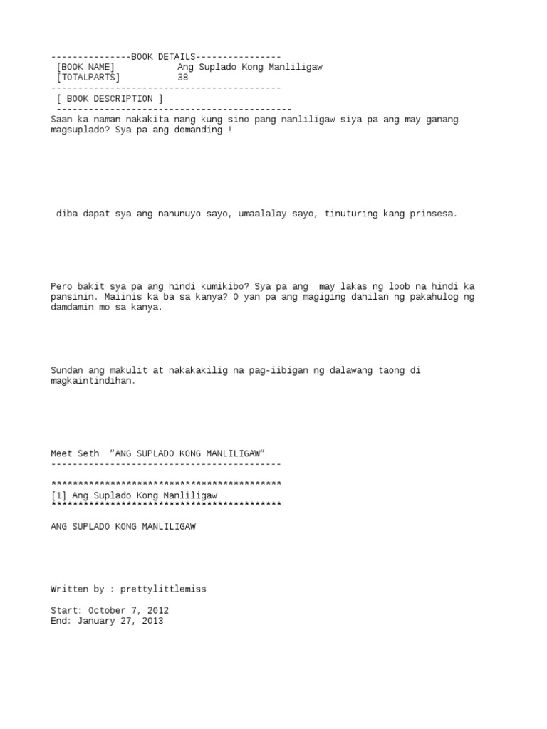 Ang Suplado Kong Manliligaw | PDF