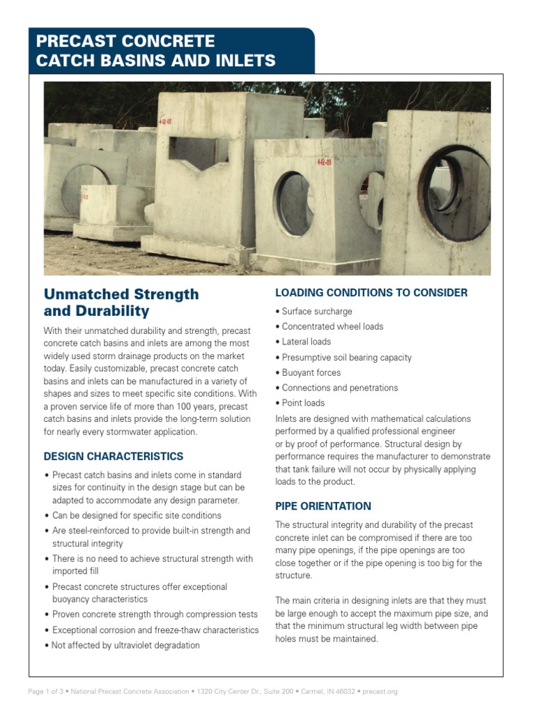 Precast Concrete Catch Basins Overview | PDF | Precast Concrete | Concrete