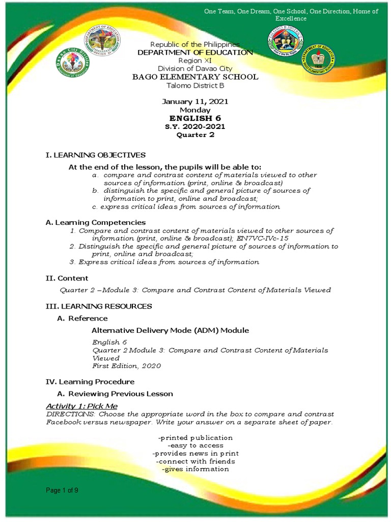 Comparing Media Sources for Grade 6 | PDF | Newspapers | News