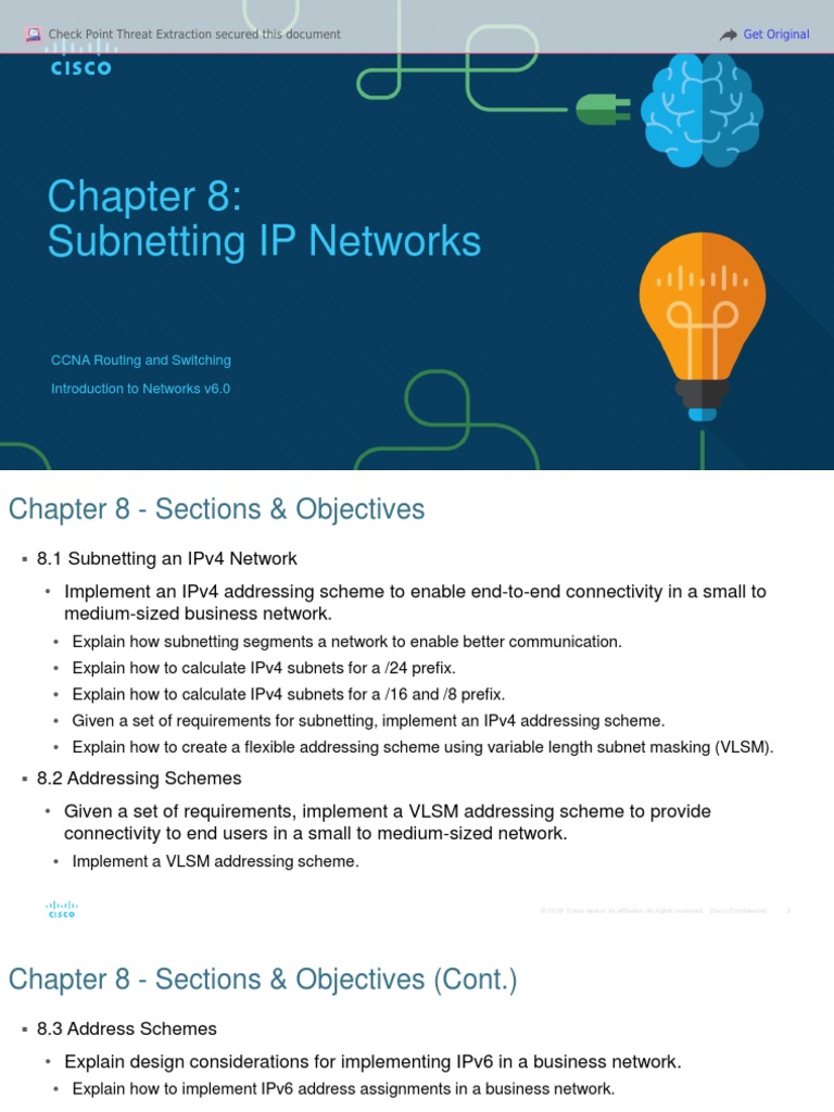 08 Subnetting IP Networks - Cleaned | PDF | I Pv6 | Ip Address