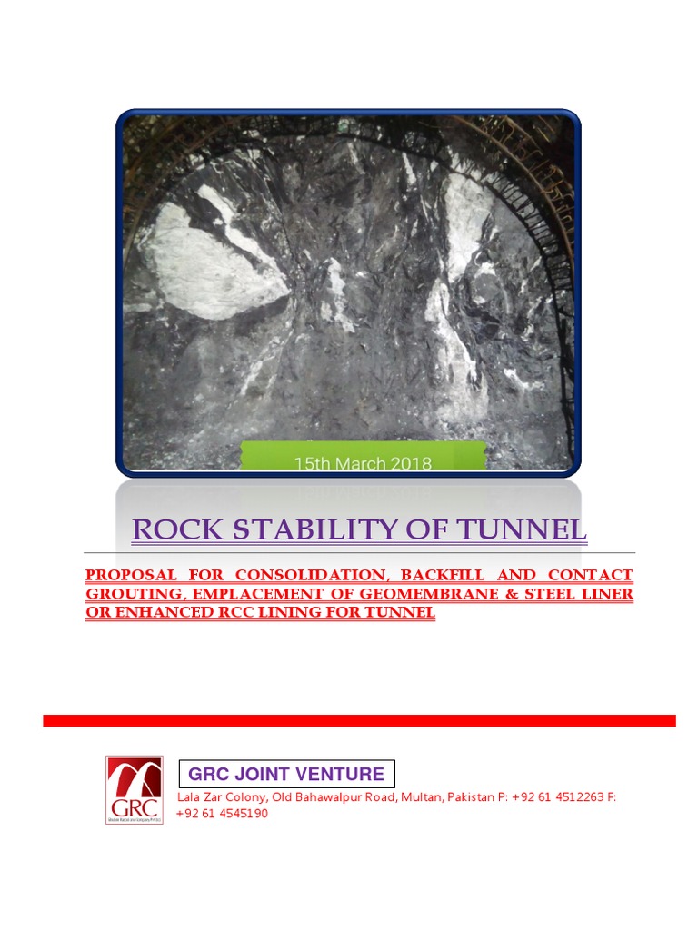 Tunnel Grouting Proposal Overview | PDF | Soil Mechanics | Concrete