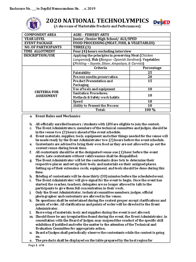2020 NFOT Guidelines AFA Edited | PDF | Foods | Food And Drink
