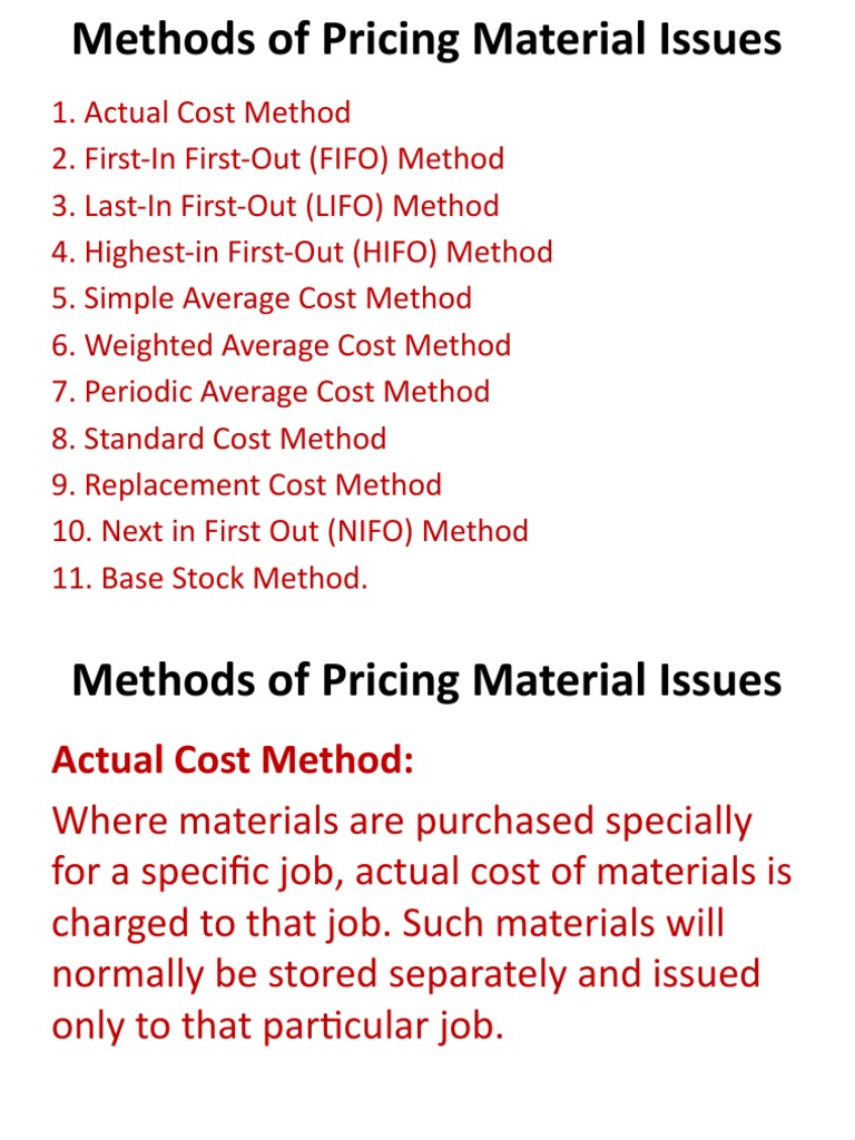 Unit II Methods of Valuing Material Issues | PDF | Inventory | Business