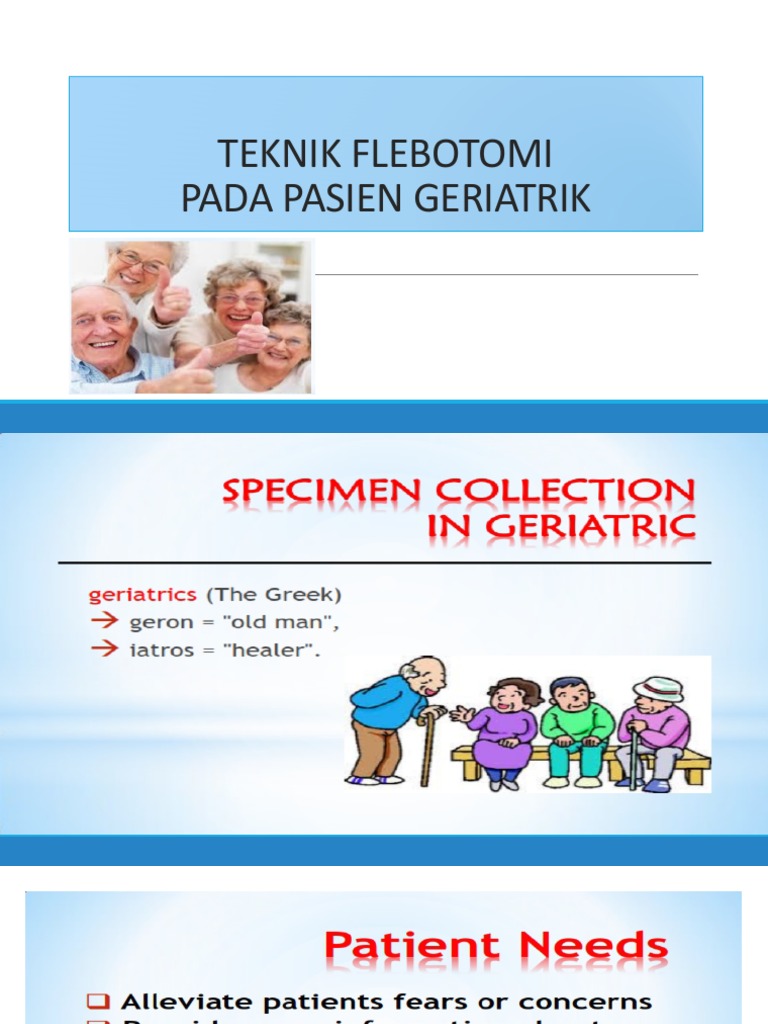 Teknik Flebotomi Pada Pasien Geriatrik | PDF