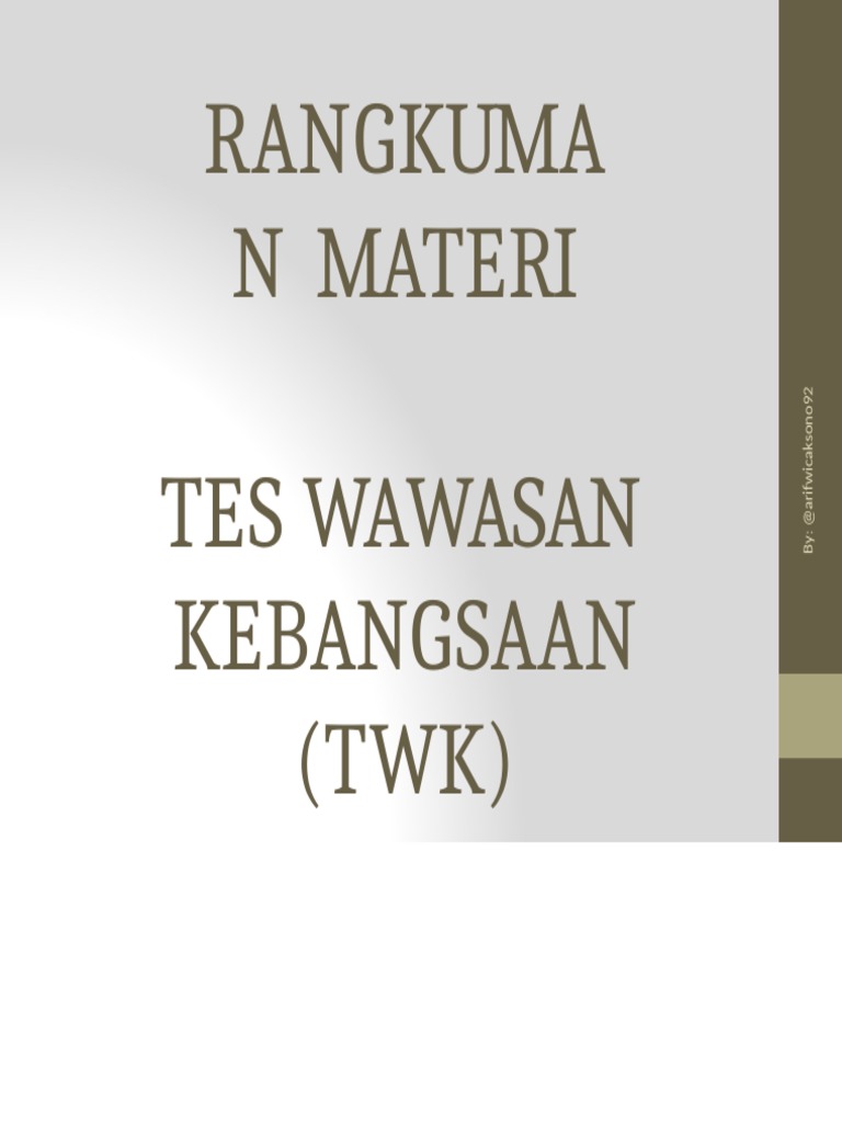 Rangkuman Materi TWK 1 | PDF