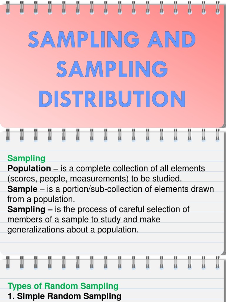 Sampling and Sampling Distribution | PDF | Standard Deviation ...