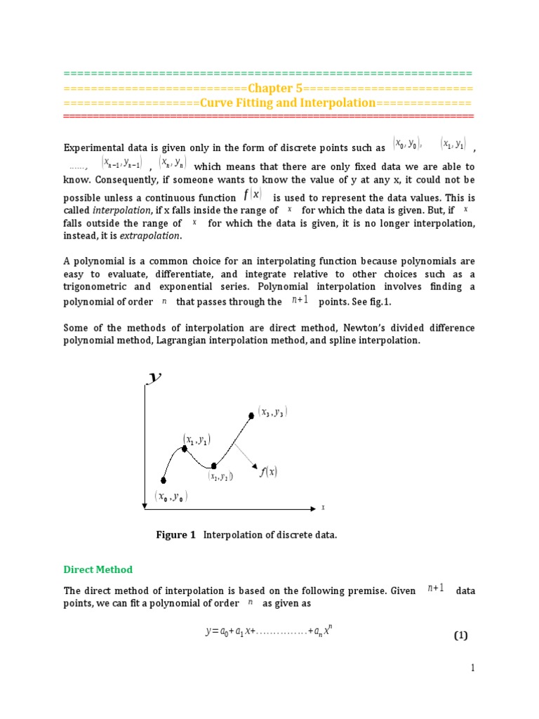 CH 5 Interpolation, Approximation and Curve Fitting | PDF | Interpolation | Mathematical Relations
