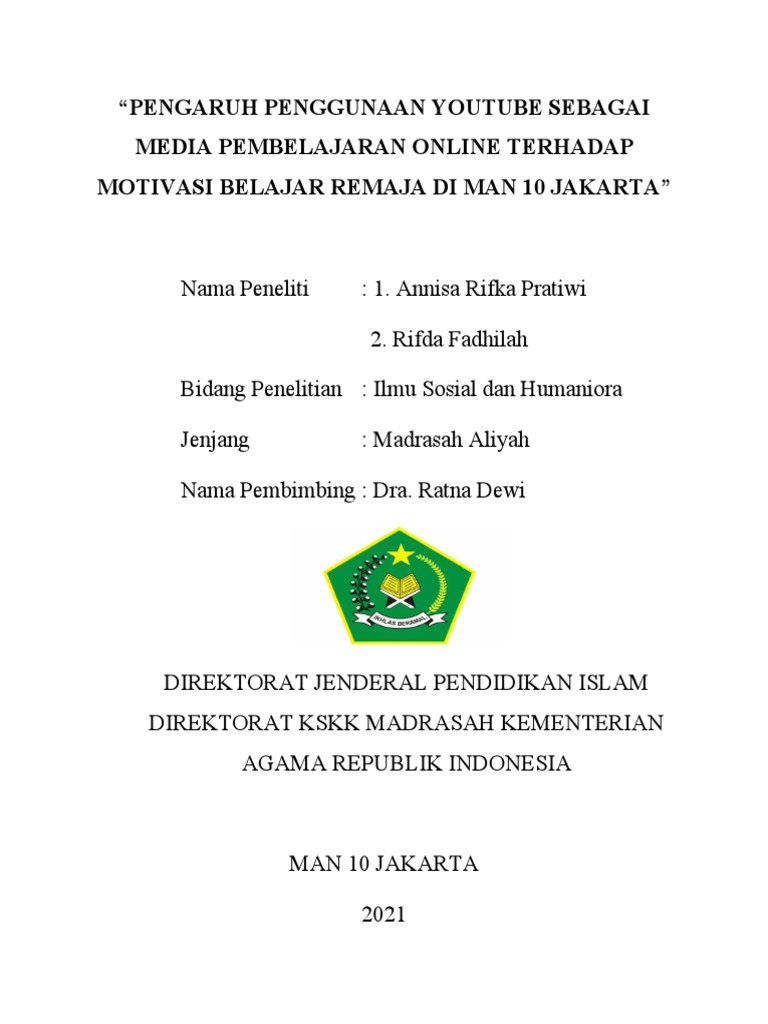 Proposal Riset Penelitian Myres Word | PDF | Ilmu Sosial