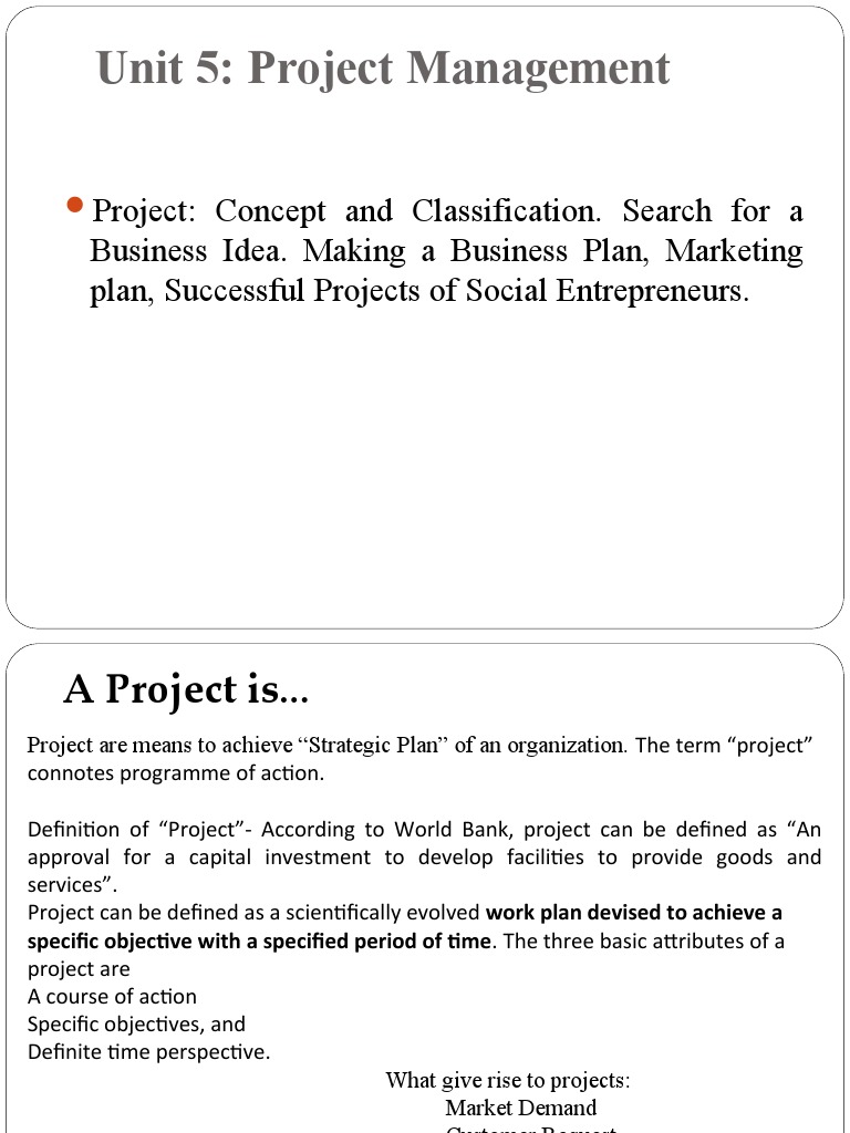 Unit 5: Project Management | PDF | Social Entrepreneurship | Project ...