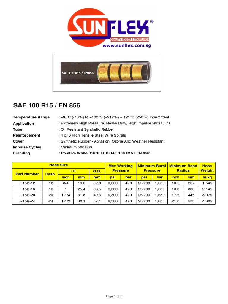 SAE 100 R15 / EN 856: Page 1 of 1 | PDF | Home & Garden | Computers