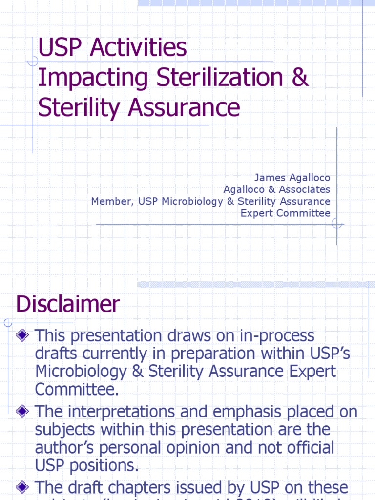 USP Activities Impacting Sterilization & Sterility Assurance | PDF ...