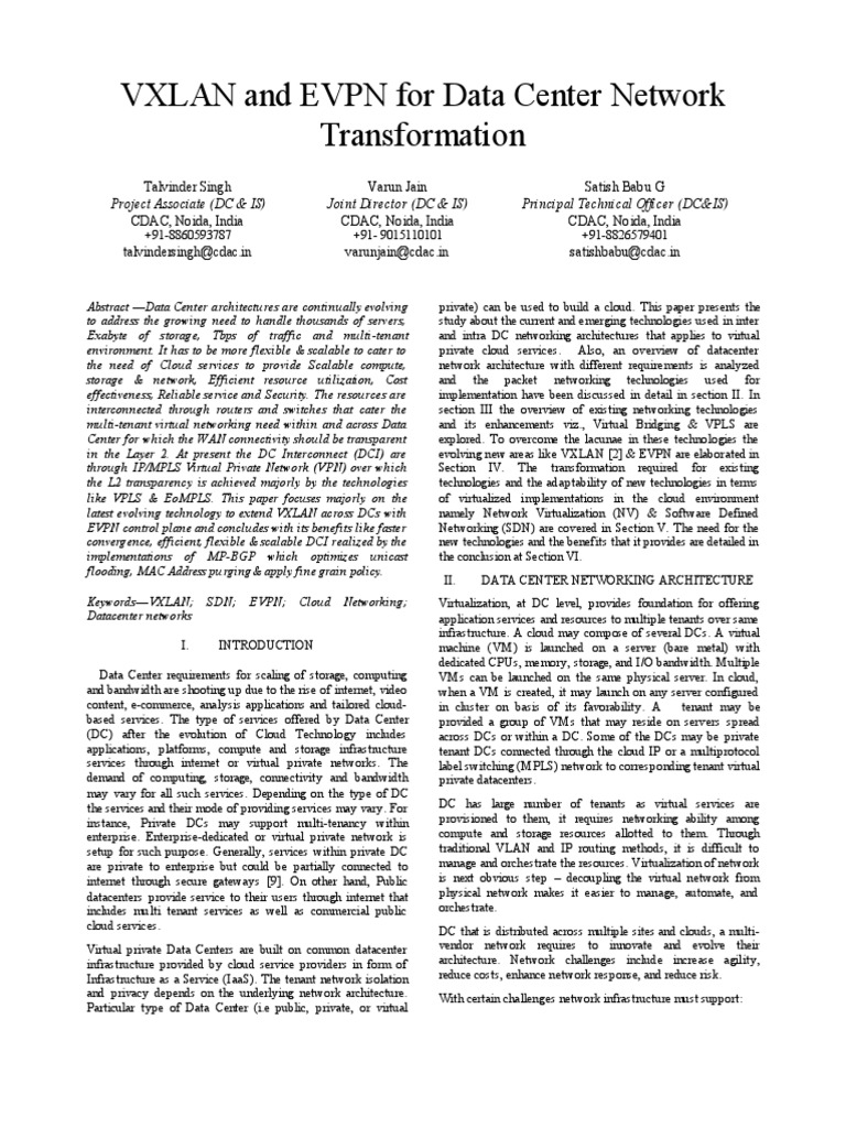 VXLAN and EVPN for Data Center Scalability | PDF | Computer Network | Virtual Private Network